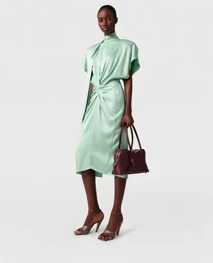 Stella McCartney Cap-sleeve Twist Midi Dress