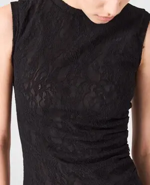 Stella McCartney Sleeveless Lace Midi Dress - Black