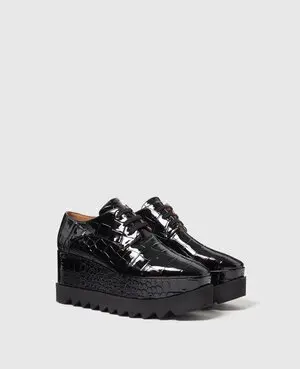 Stella McCartney Elyse Crocodile Embossed Platforms