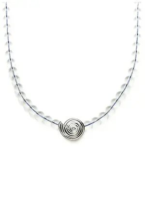 MISSOMA Spiral Gemstone Beaded Pendant Necklace - Silver