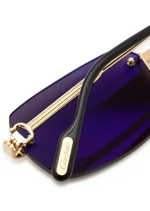 CARTIER Rimless Rectangle-frame Sunglasses
