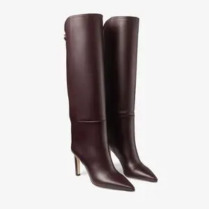 JIMMY CHOO Alizze 85 Knee High Boots - Deep Merlot