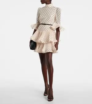 Zimmermann Polka-dot Ruffled Minidress