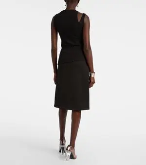 COURREGES Cotton Blend Asymmetrical Top - Black