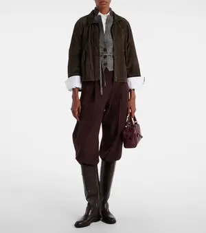 Brunello Cucinelli Belted Checked Virgin Wool Vest
