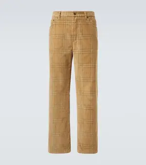 Burberry Check Corduroy Straight Pants