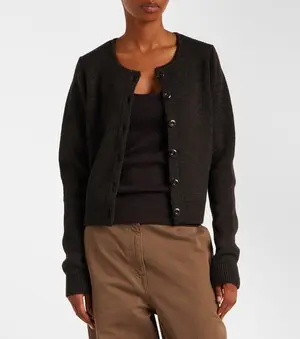 LEMAIRE Ribbed-knit Cardigan - Brown