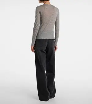 THE ROW Iverness Knitted Cashmere Top - Grey