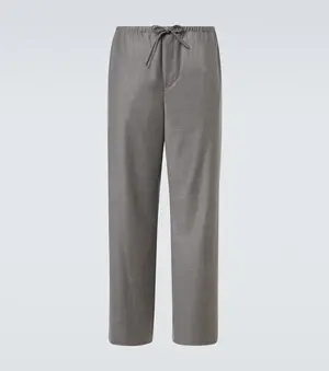 THE ROW Xon Virgin Wool Straight Pants - Grey