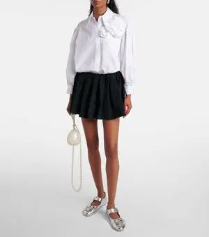 Simone Rocha Buckle Ballerina Grip Leather Ballet Flats - Silver