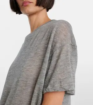 THE ROW Lila Knitted Cashmere Top - Grey