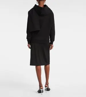 COURREGES Asymmetric Cotton Jersey Sweatshirt - Black
