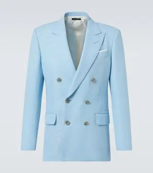 TOM FORD Sequined Wool-blend Suit Jacket - Blue