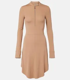 COURREGES Courrèges Biker Crêpe Jersey Minidress