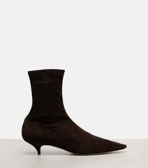 THE ROW Liisa 40 Suede Ankle Boots - Brown