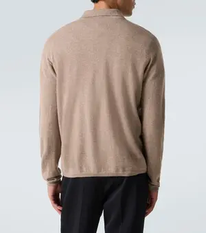 THE ROW Franz Cashmere Polo Sweater - Beige