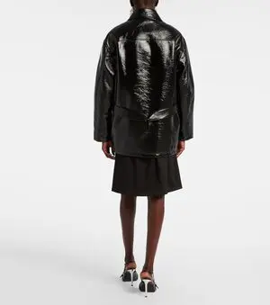 COURREGES Coated Cotton-blend Jacket - Black