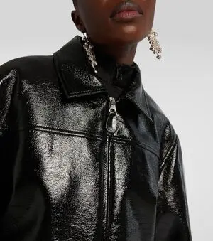 COURREGES Coated Cotton-blend Jacket - Black
