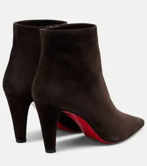 CHRISTIAN LOUBOUTIN Vibella 85 Suede Ankle Boots - Brown