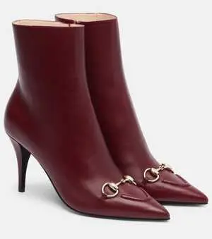 Gucci Horsebit Leather Ankle Boots