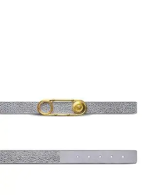 Versace Medusa-head Leather Belt - Grey