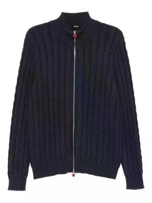 Kiton Cable-knit Zip-up Cardigan