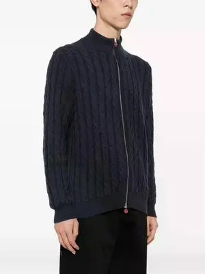 Kiton Cable-knit Zip-up Cardigan