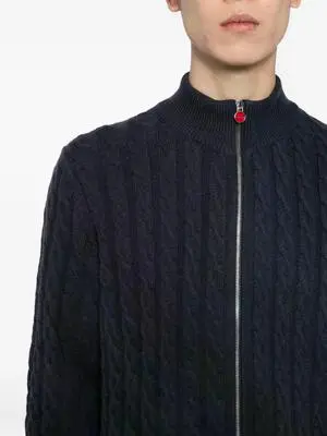 Kiton Cable-knit Zip-up Cardigan