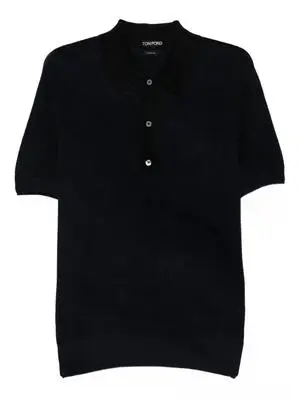 TOM FORD Wool Polo Shirt - Black