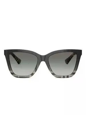 Burberry Check Pattern Cat-eye Sunglasses - Grey