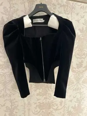 Dior Velvet Jacket With Puff Sleeves - Black