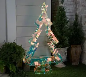 BETHLEHEM LIGHTS As Is 48' Fold Iridescent Christmas Tree - One-color