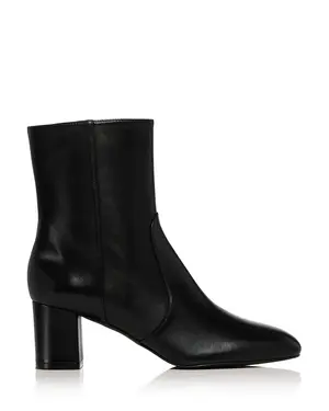 STUART WEITZMAN Miranda Zip Bootie 60 - Black Leather