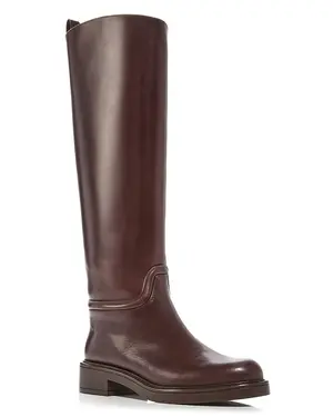 STUART WEITZMAN Leather Riding Boots - Walnut