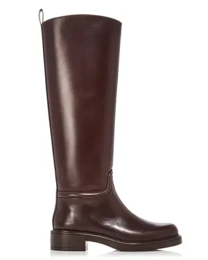 STUART WEITZMAN Leather Riding Boots - Walnut