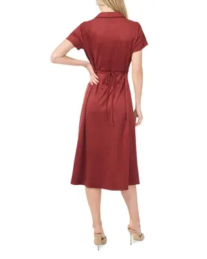 Vince Camuto Tie Back Button-down Midi Dress