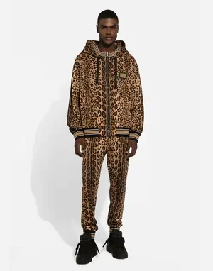 Dolce & Gabbana Leopard- Zip-up Hoodie - Print