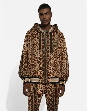 Dolce & Gabbana Leopard- Zip-up Hoodie - Print