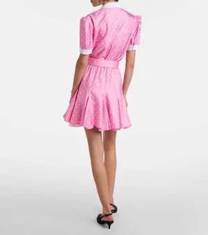 RODARTE Polka-dot Silk Twill Minidress - Pink