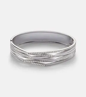 REPOSSI 18kt White Gold Diamond Bangle - Silver
