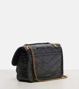 Saint Laurent Niki Mini Leather Crossbody Bag - Black