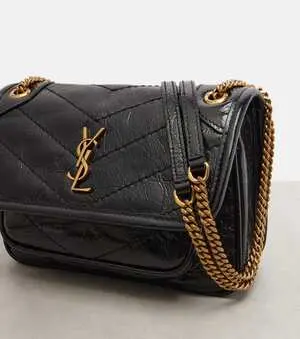 Saint Laurent Niki Mini Leather Crossbody Bag - Black