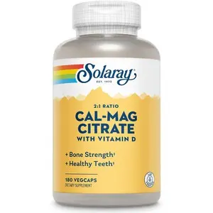 SOLARAY Cal Mag D-3 Citrate 2:1 180 Capsules - One-color