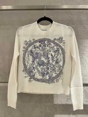 Dior Printed Knit Sweater - White