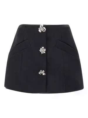 Blumarine Flower-embellished Mini Skirt - Black