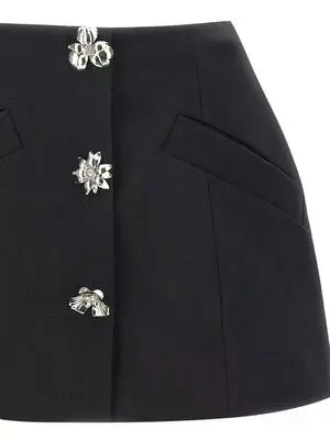 Blumarine Flower-embellished Mini Skirt - Black