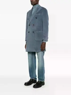 L.B.M. 1911 Double-breasted Coat With Patch Pockets - Blue