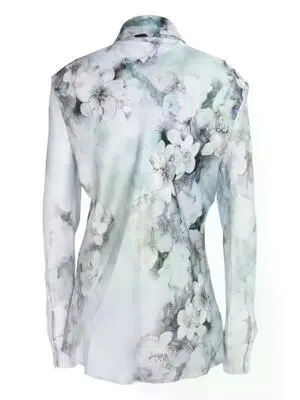 Alberta Ferretti Floral-print Collared Blouse