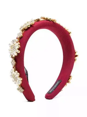 PARLOR Crystal-embellished Padded Headband - Red