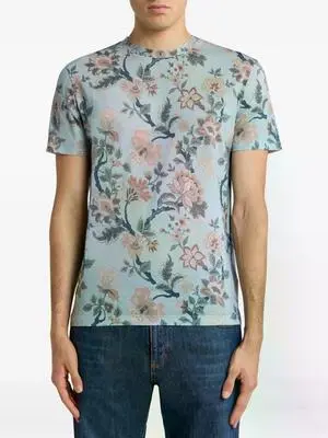 Etro Floral-print T-shirt - Blue